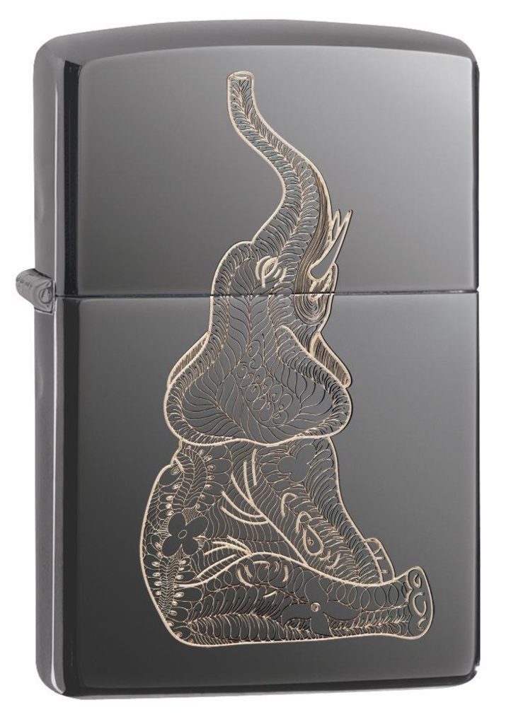 ZIPPO 150 REG ZENTANGLE ELEPHANT DESIGN