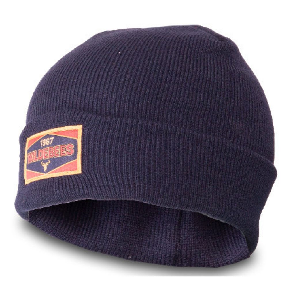 WILDEBEES BEANIE AW25 BOYS HEX LABEL NAVY OSFM